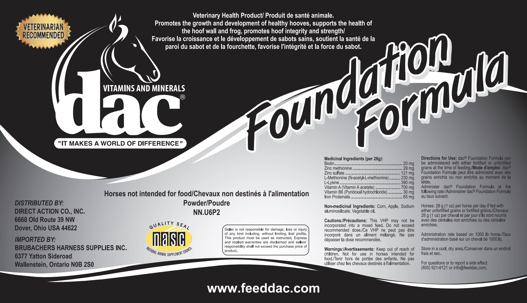 Foundation Formula – dac® | Equine + Livestock Health + Nutrition Products