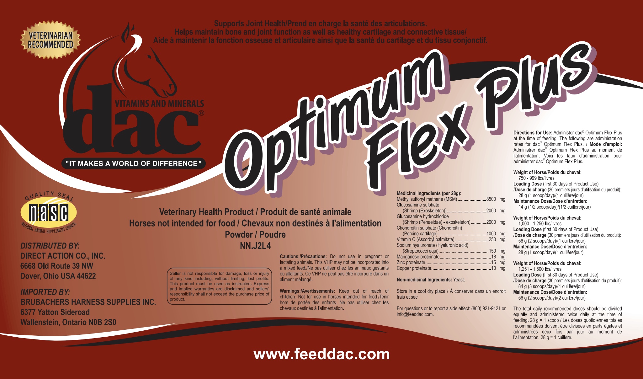 Optimum Flex Plus – dac® | Equine + Livestock Health + Nutrition Products